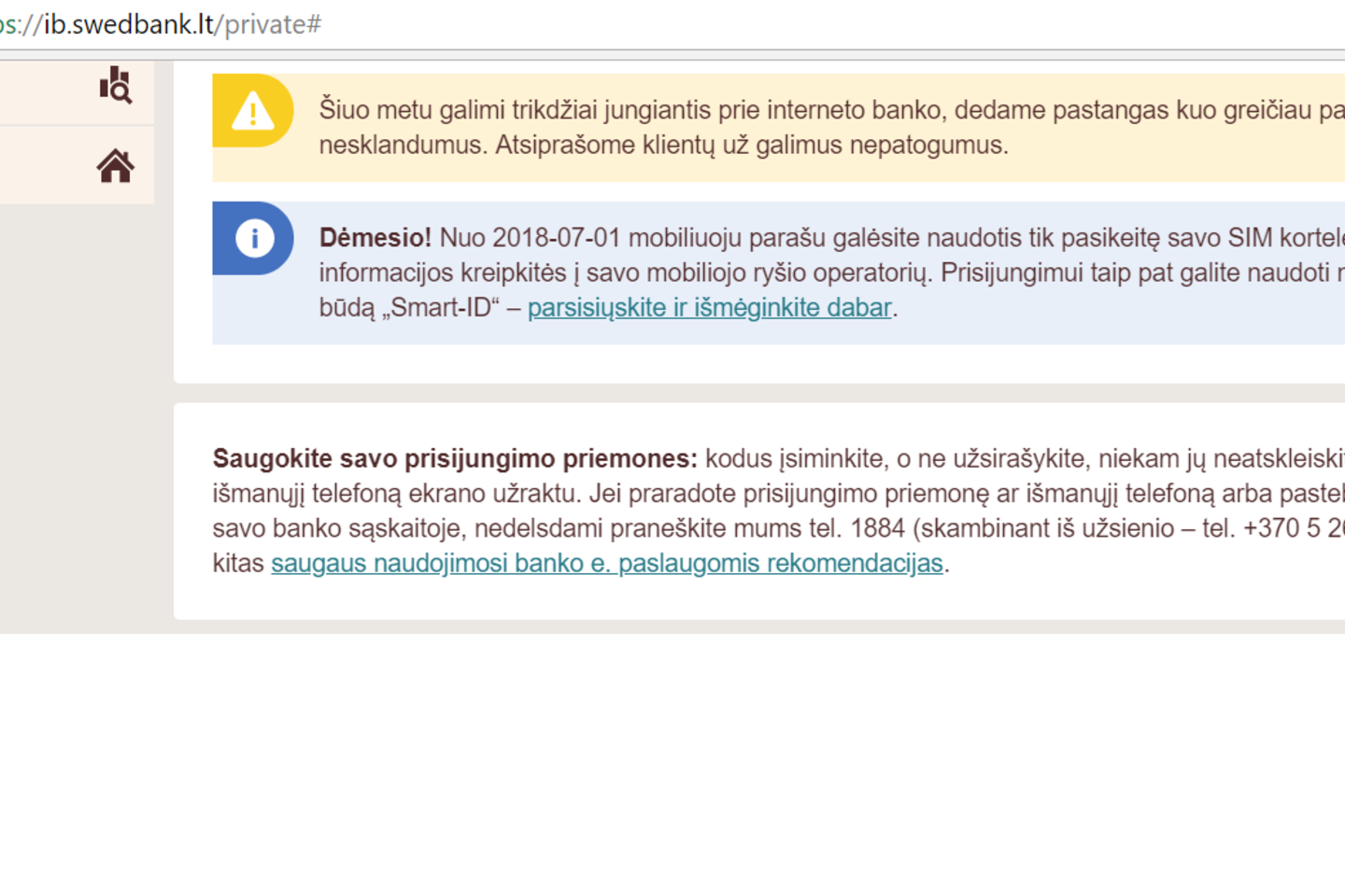 Paaiškėjo, kodėl sutriko „Swedbank“ internetinės bankininkystės veikla