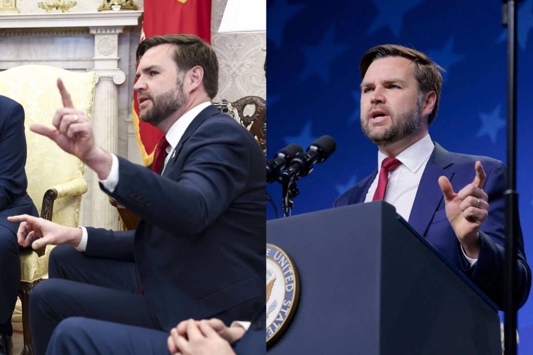 V. Zelenskį Vašingtone aršiai atakavęs J. D. Vance'as stiprėja sulig ...